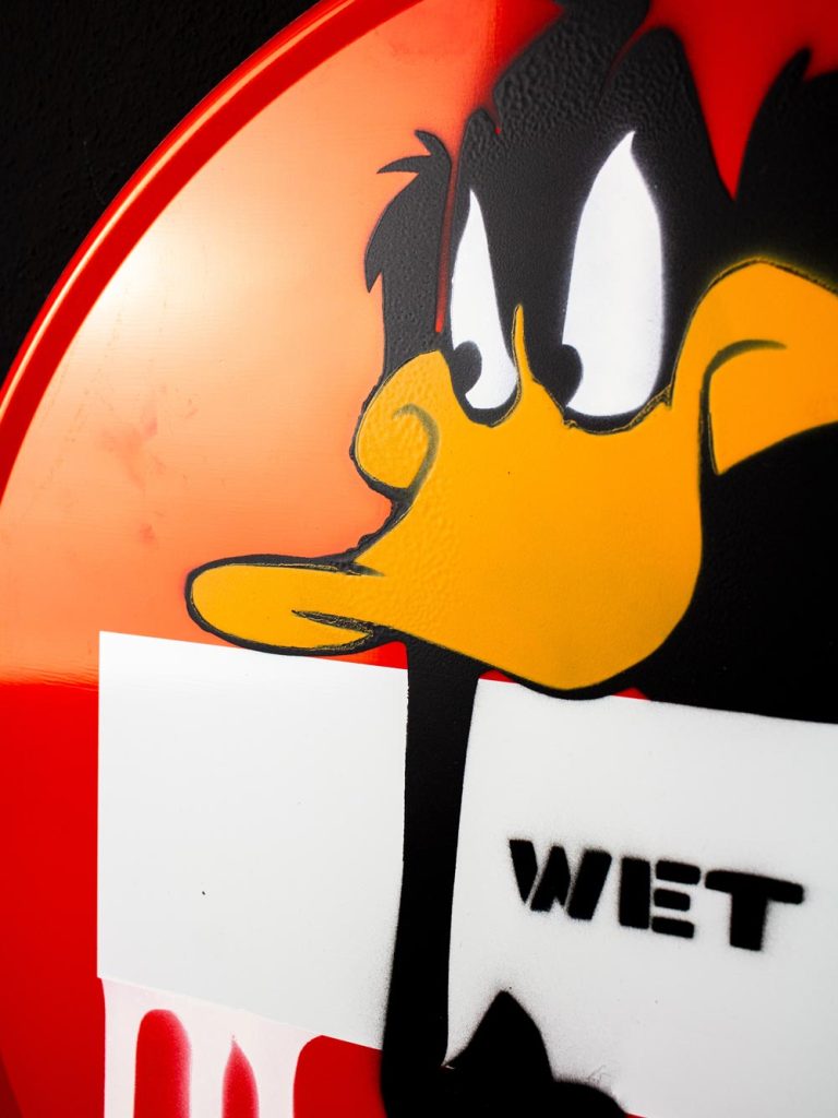 Daffy Duck Street Sign 50x50 cm - Josh Mahaby Pop Art